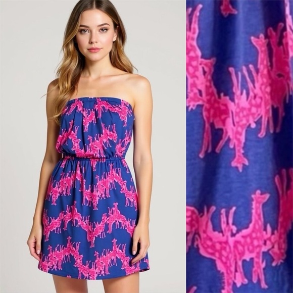 Lilly Pulitzer | Dresses | Lilly Pulitzer Blue And Pink Giraffe Windsor ...